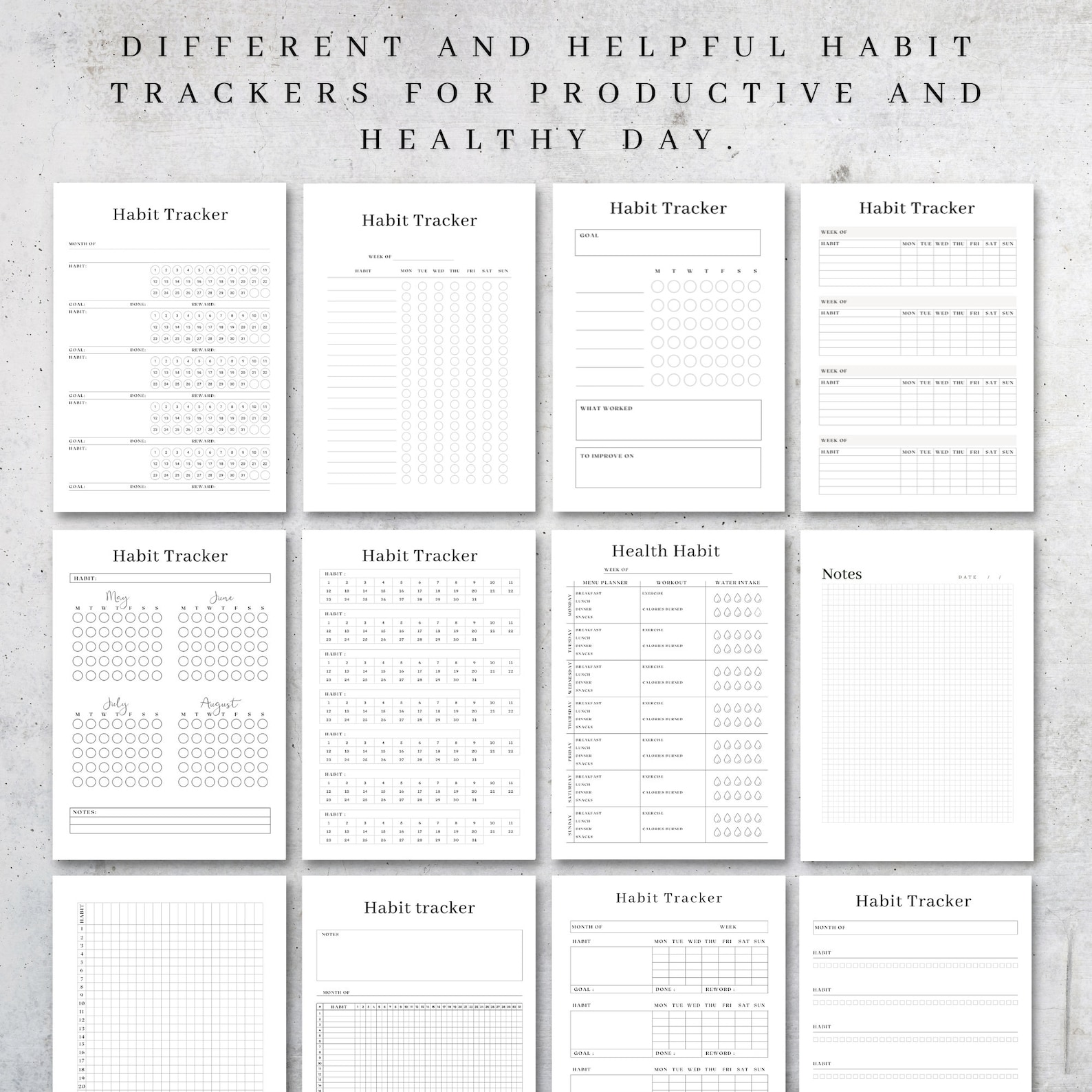 Habit Tracker Printable Daily Habit Chart Pdf Digital | Etsy