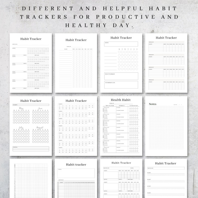 Habit Tracker Printable Daily Habit Chart Pdf Digital - Etsy