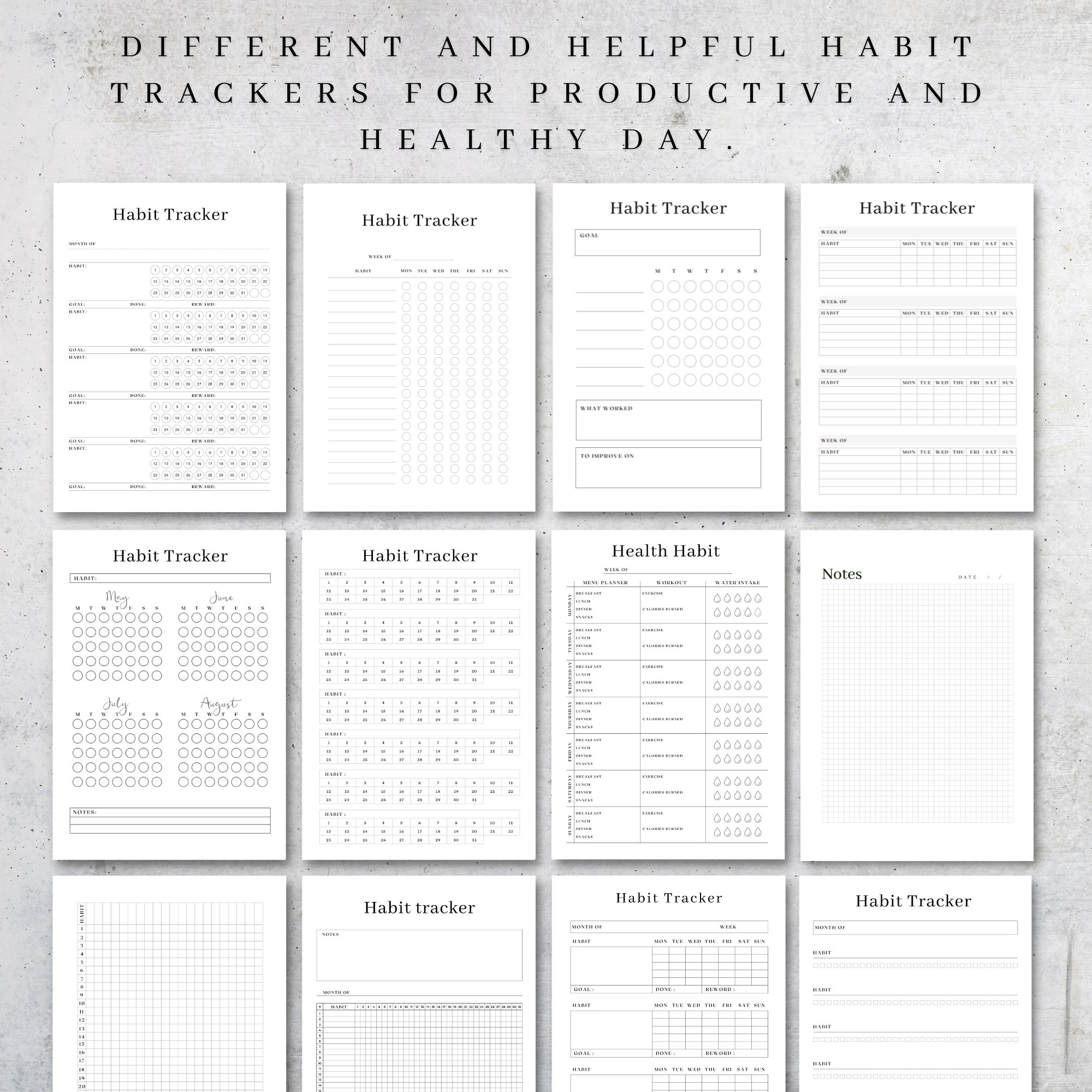 Habit Tracker Printable Daily Habit Chart Pdf Digital - Etsy Canada