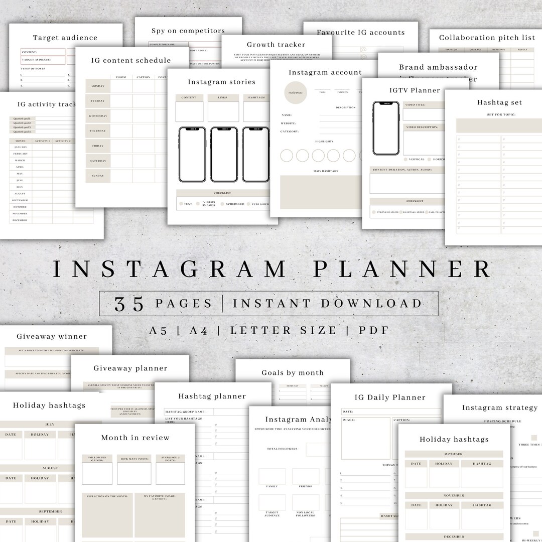 Instagram Planner Digital | Business Marketing | Social Media Plan ...