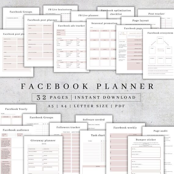 Digital Facebook Planner Social Media Planner Facebook - Etsy