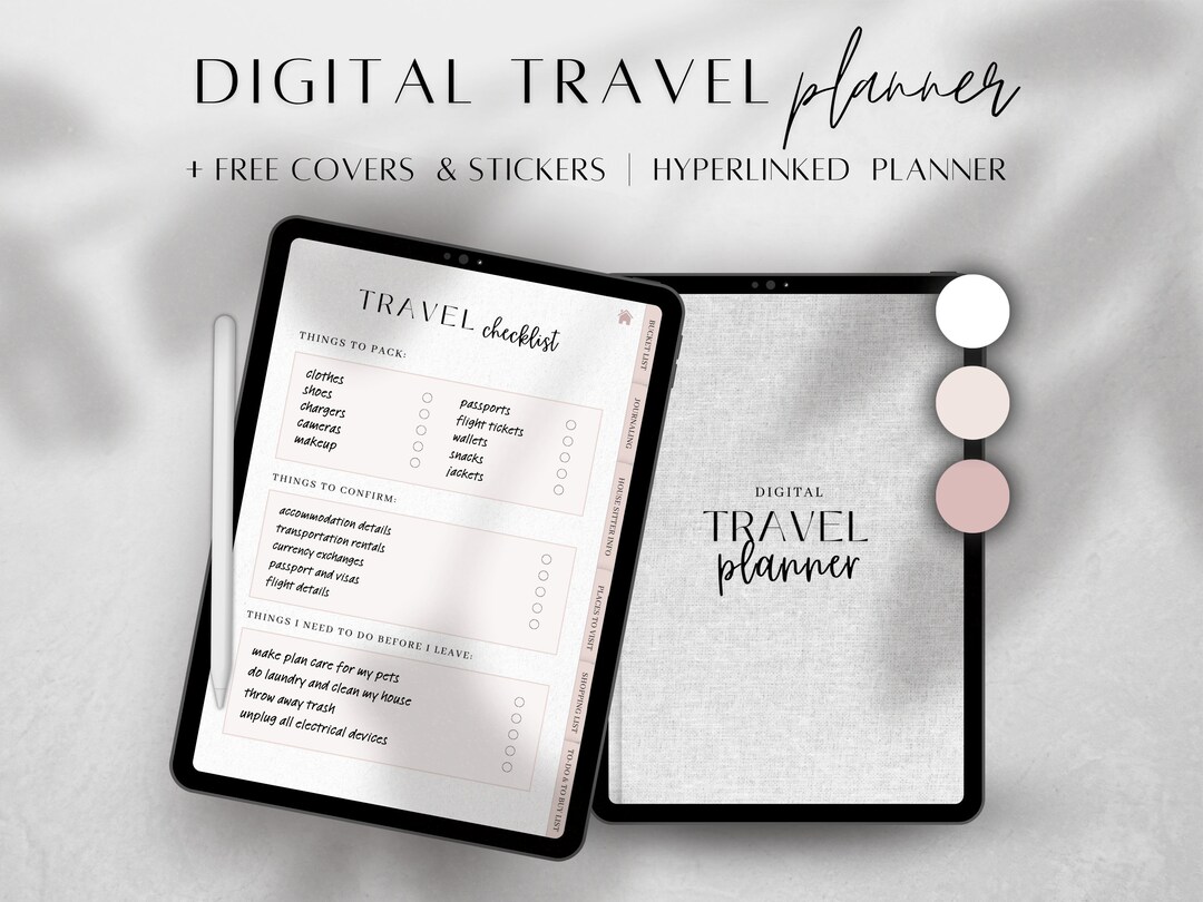 Digital Travel Planner Hyperlinked GoodNotes Travel Journal Notability ...