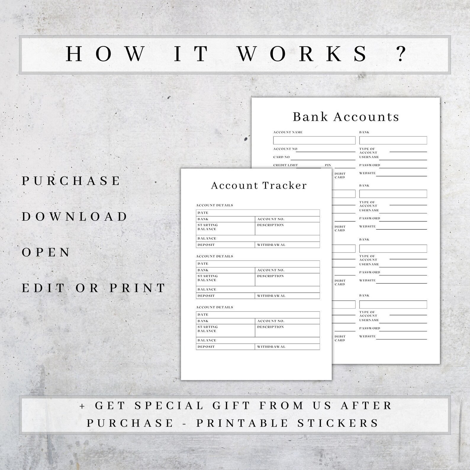 Bank Account Tracker Printable Business Bank Account Log - Etsy