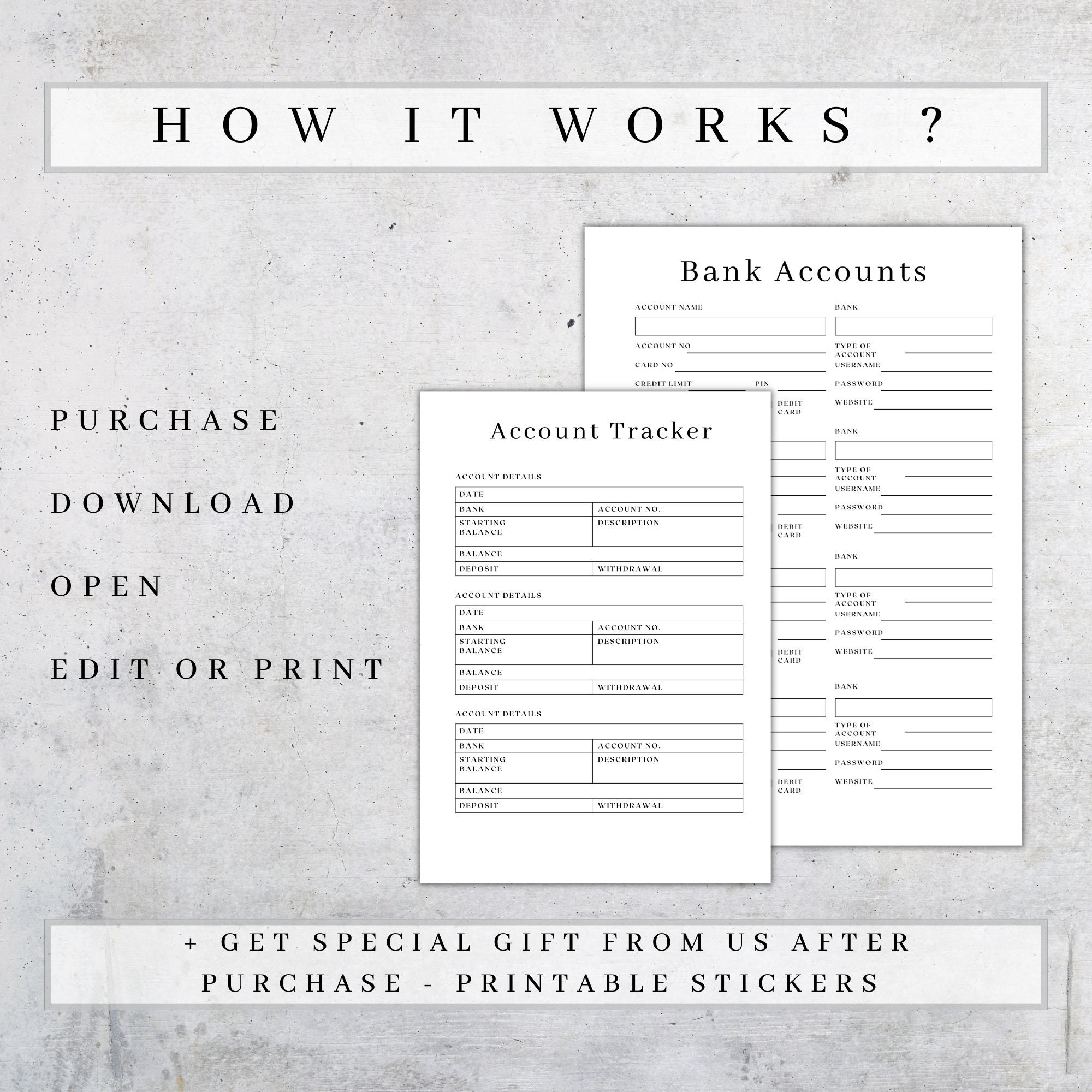 Bank Account Tracker Printable Business Bank Account Log - Etsy