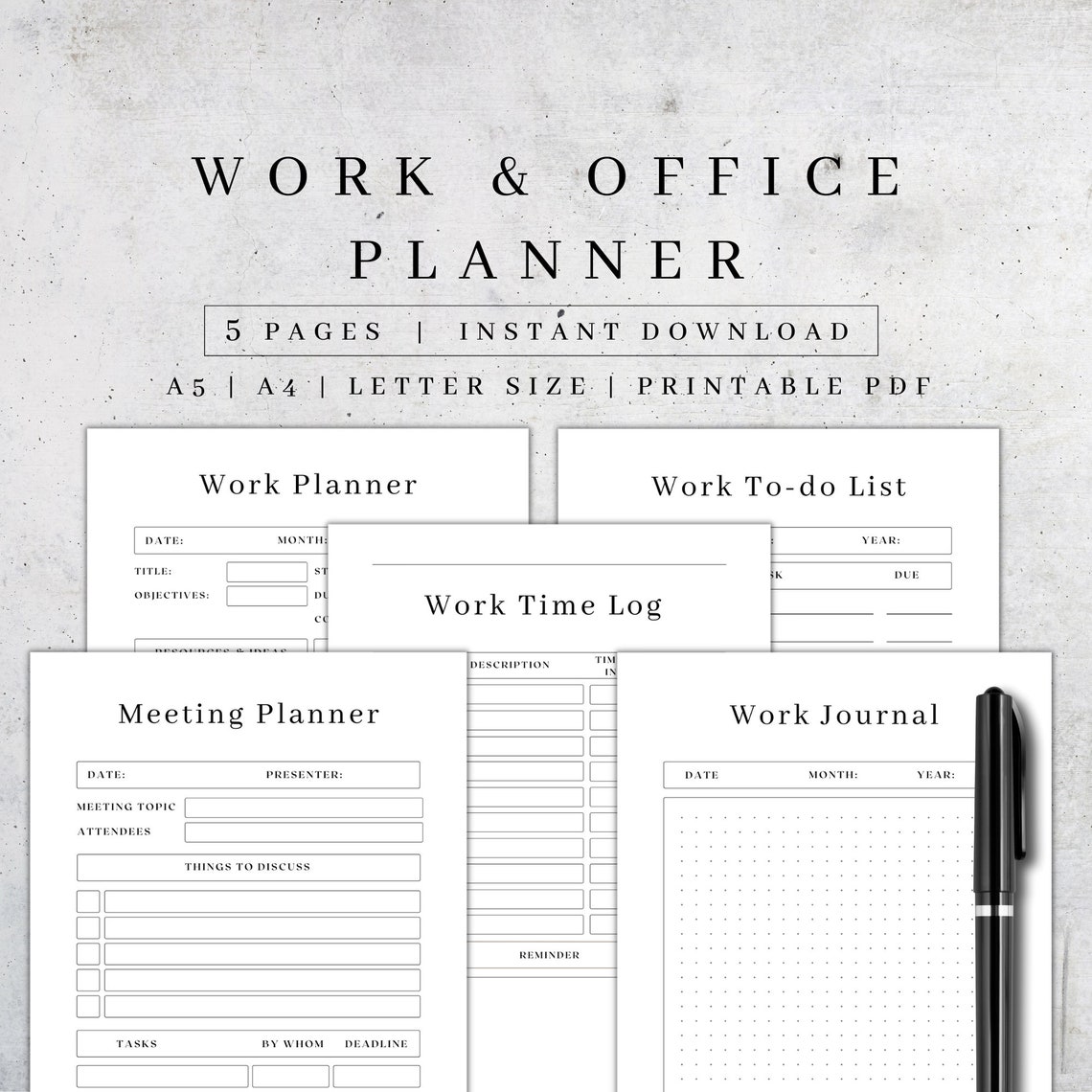 Office Organizer | Work Planner Printable | Office Task Tracker ...