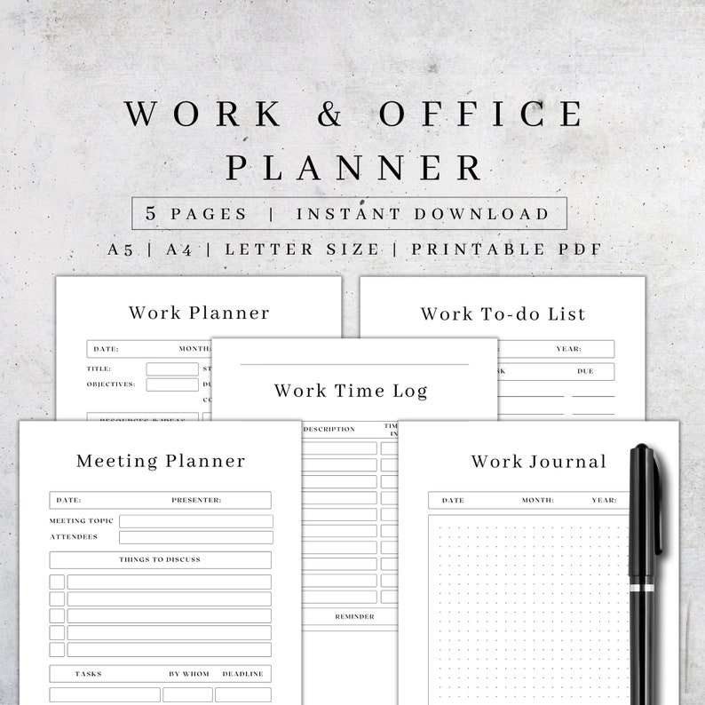 Office Organizer Work Planner Printable Office Task - Etsy