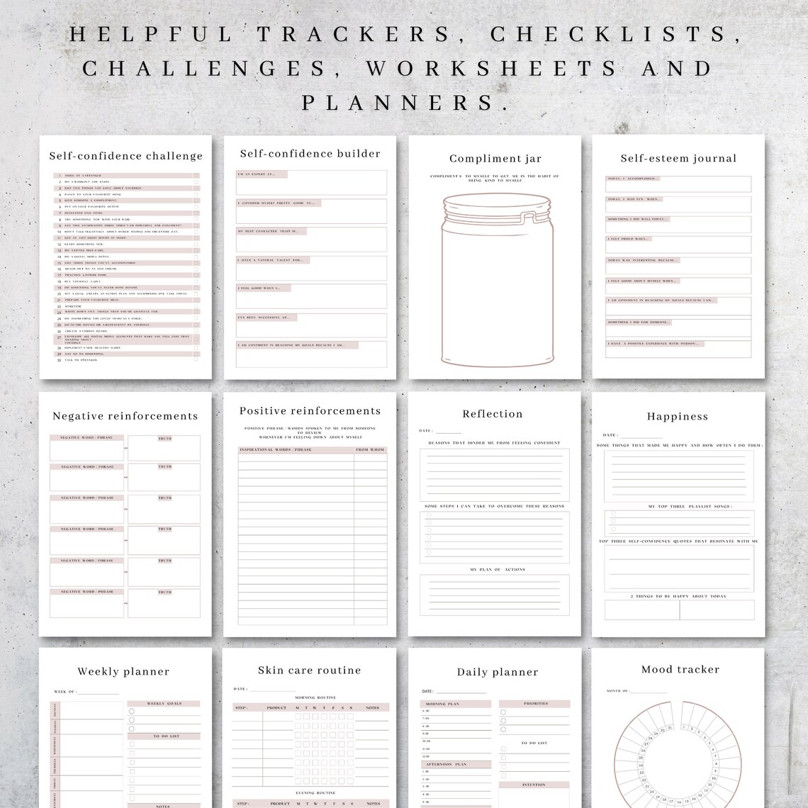 Self Confidence & Self Esteem Journal | Self Care Planner | Wellness ...