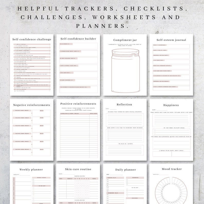 Self Confidence & Self Esteem Journal Self Care Planner - Etsy