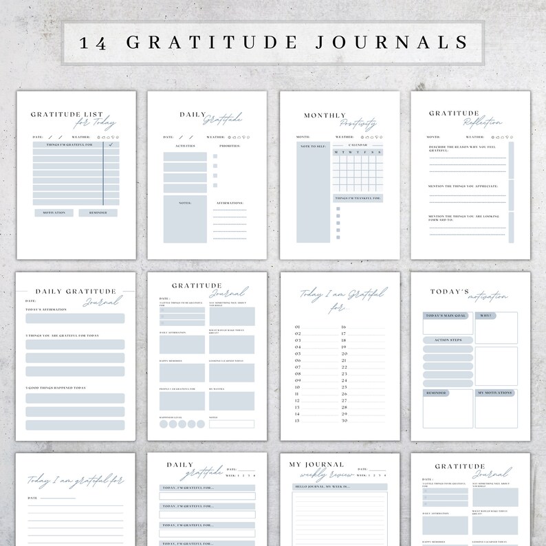 Gratitude Journal Printable | Mindfulness Planner, Daily Affirmations ...