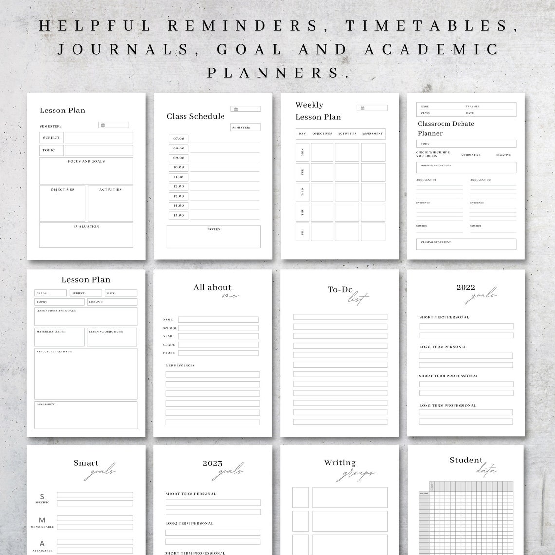Teacher Planner Printable Digital Teaching Plan Kit Lesson - Etsy
