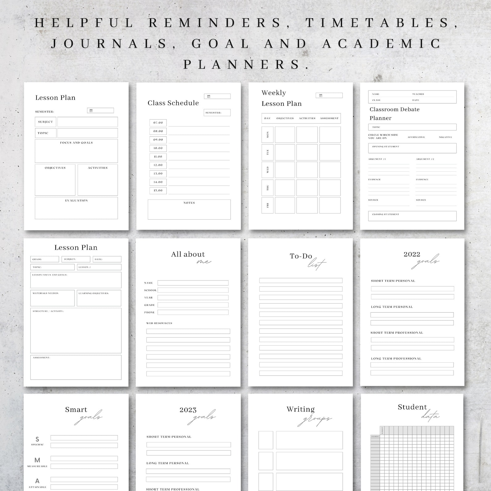 Teacher Planner Printable Digital Teaching Plan Kit Lesson - Etsy