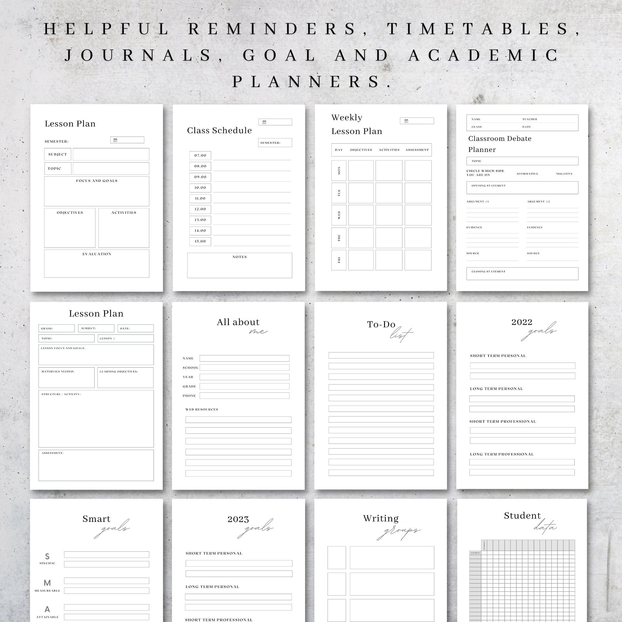 Teacher Planner Printable Digital Teaching Plan Kit Lesson - Etsy