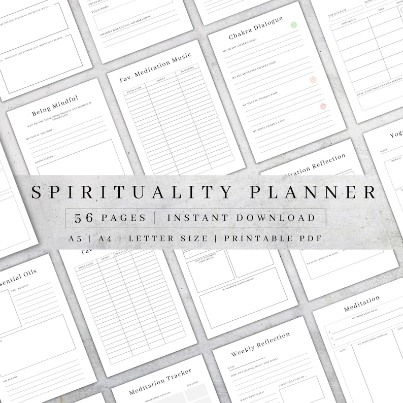 Printable Spirituality Planner | Chakra, Meditation, Manifestation ...