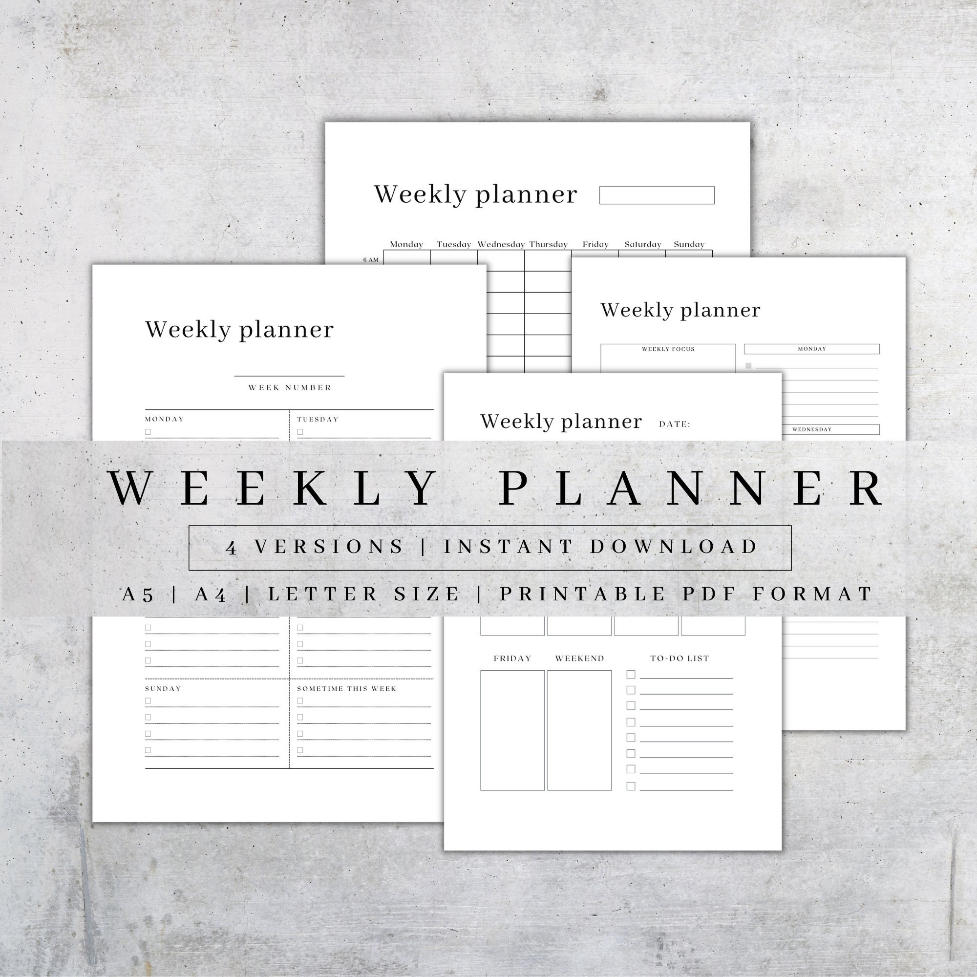 Weekly Planner Weekly Schedule Weekly Planner Printable - Etsy