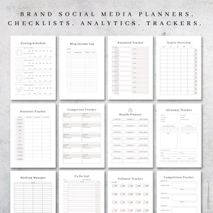 Social Media Planner Printable | Blogger Tracker Instagram, Facebook ...