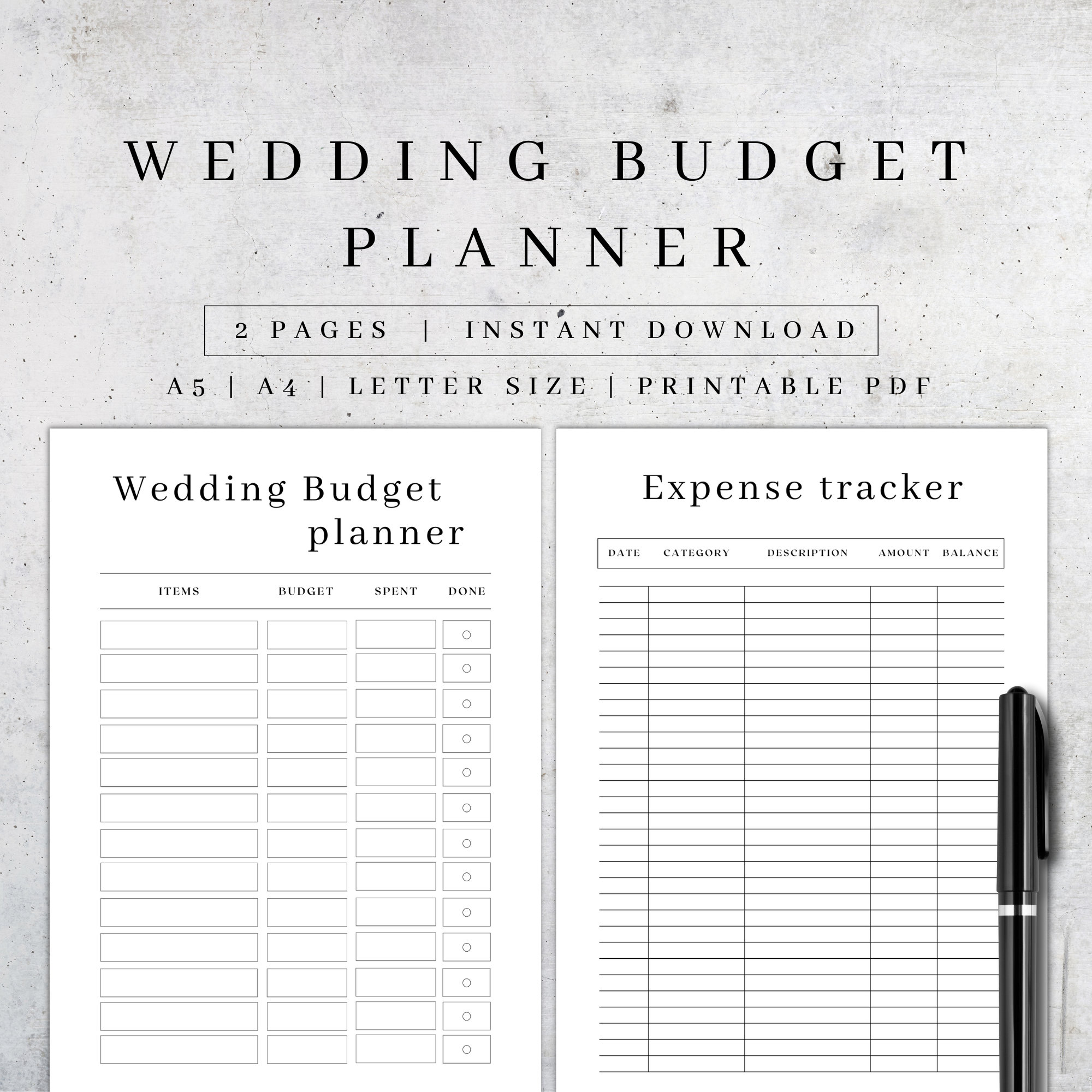 Wedding Budget Planner Printable Expense Tracker PDF - Etsy Australia
