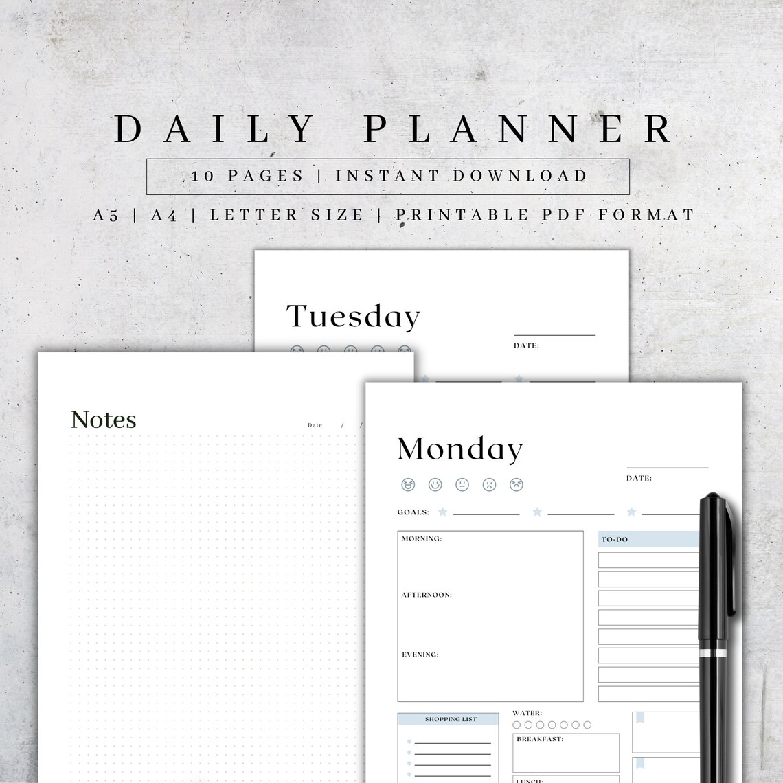 Printable Daily Planner Daily Page Insert for PDF Annotation - Etsy