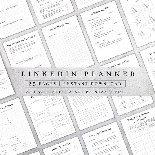 Printable Linkedin Planner Linkedin Strategy Networking - Etsy