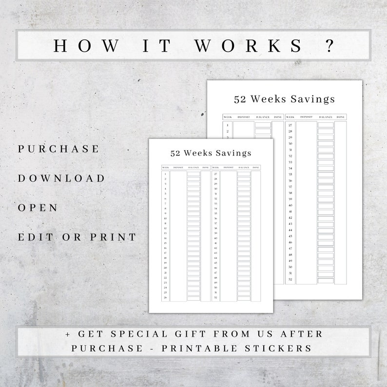 52 Weeks Saving Tracker Printable Financial Planner Yearly - Etsy