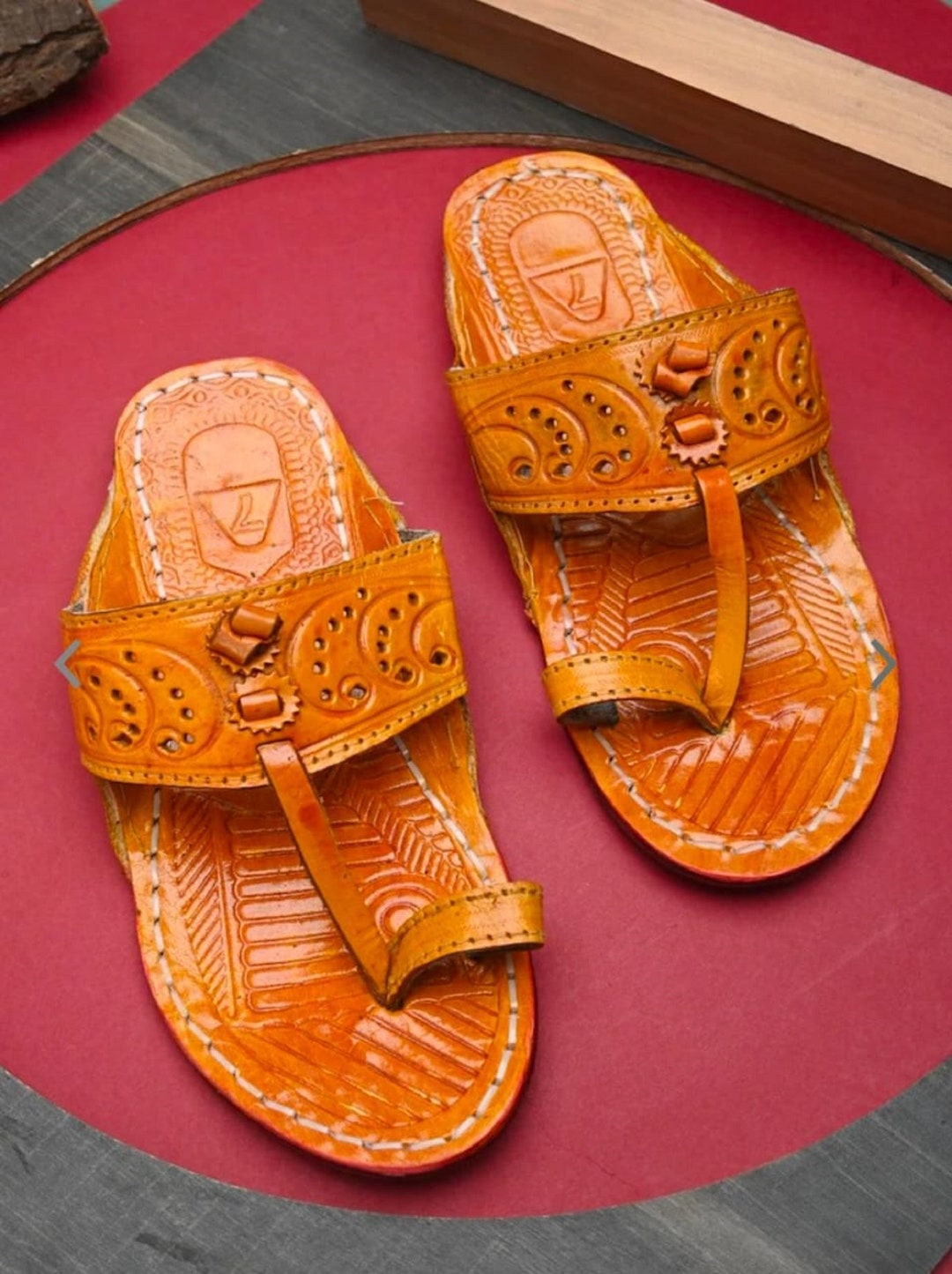 Yellow Kolhapuri Chappal for Men Flip Flops Casual Kolhapuri Sandals ...