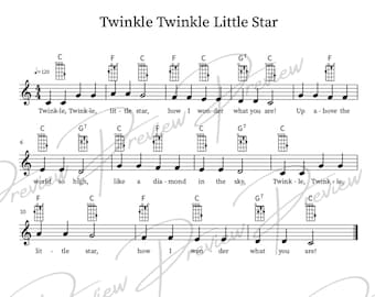 Twinkle Twinkle Little Star Piano Easy Sheet Music - Etsy UK