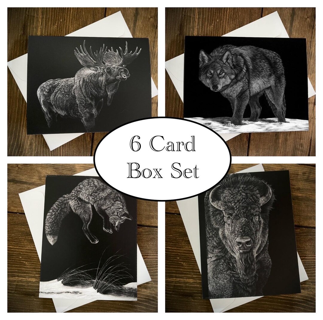 Greeting Card Box Set - 6 Cards | Blank Greeting Card | Wildlife ...
