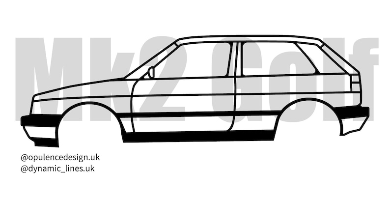 Volkswagen Golf Mk2 Silhouette Wall Art Automotive Car Van - Etsy