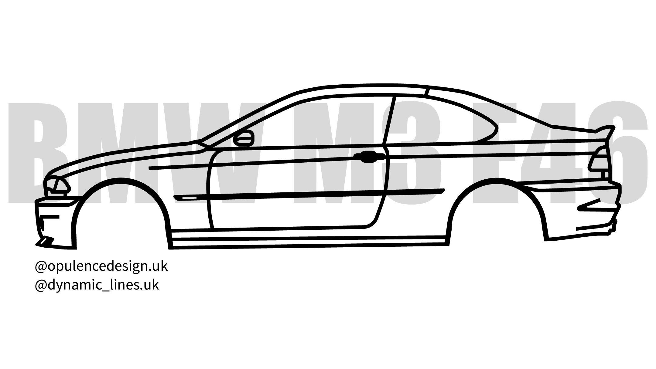 BMW M3 E46 Silhouette Wall Art Automotive Car Van - Etsy
