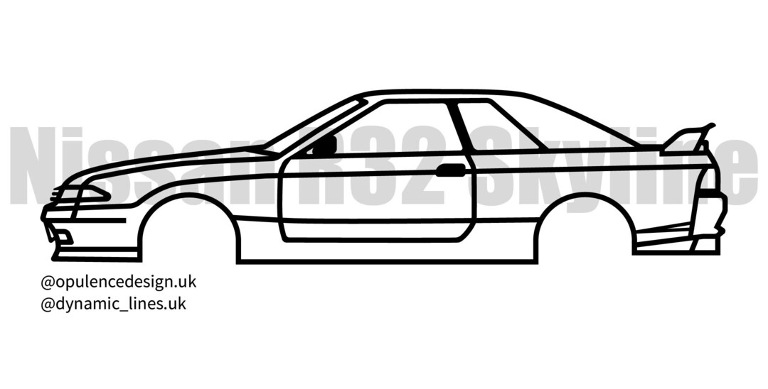 Nissan R32 Skyline Silhouette Wall Art Automotive Car Van - Etsy