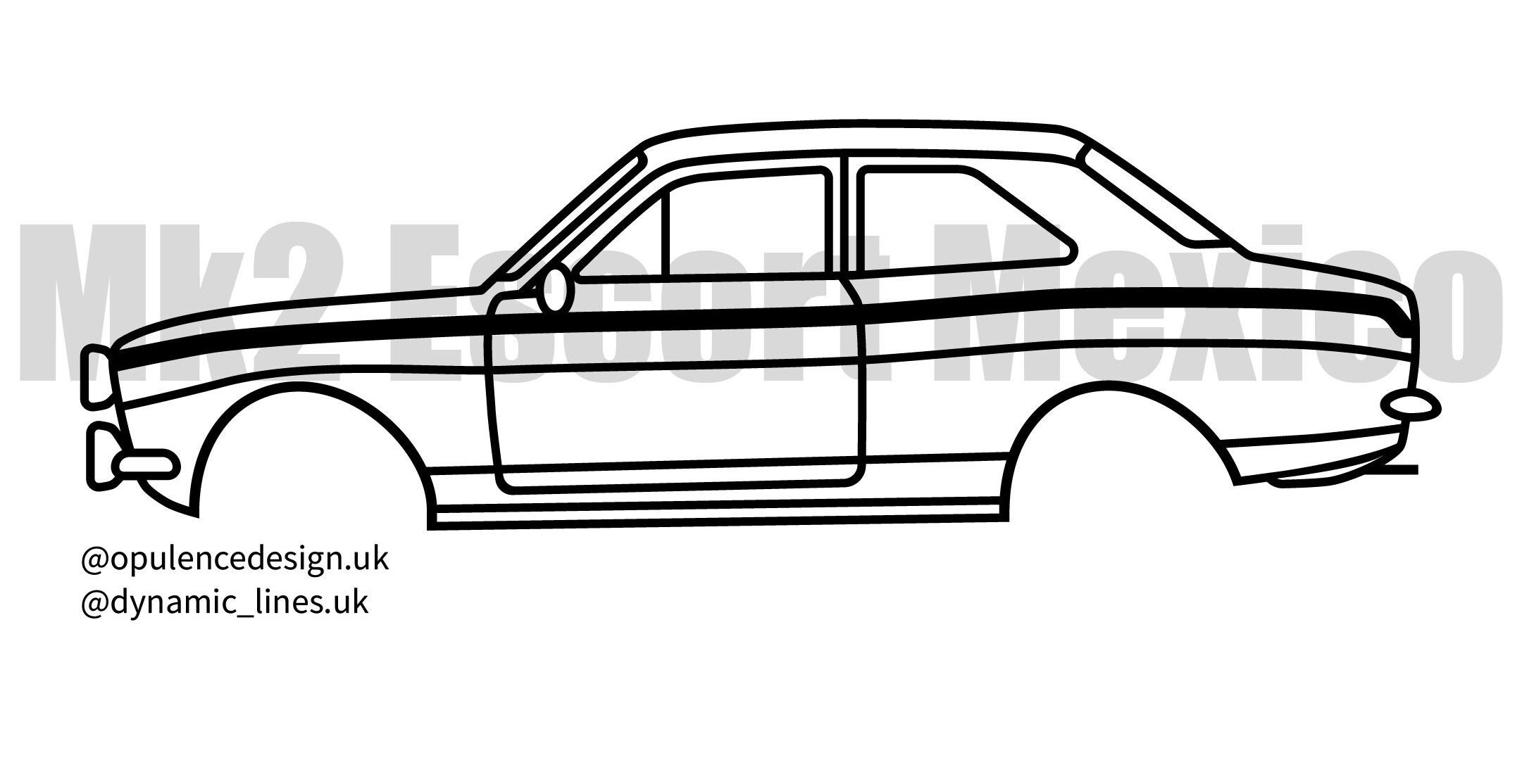 Ford Mk2 Escort Mexico Silhouette Wall Art Automotive Car Van - Etsy UK