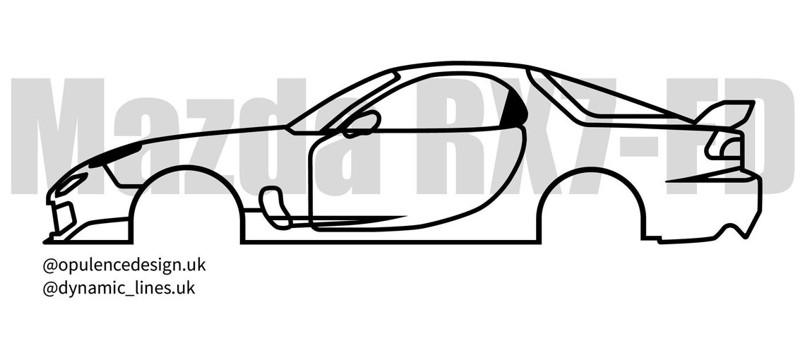 Mazda RX7-FD Silhouette Wall Art Automotive Car Van - Etsy UK