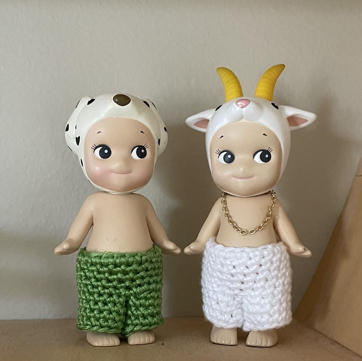 Sonny Angel Crochet Clothes Pattern Dress Pants Trousers Skirt Overalls ...