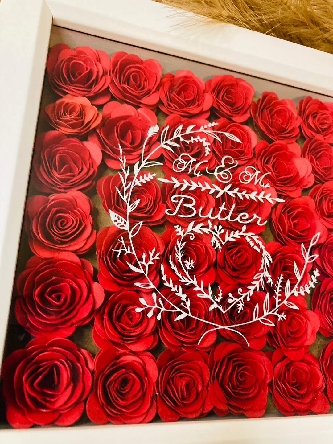 Flower Frame //personalised Flower Frame //weeding Gifts - Etsy