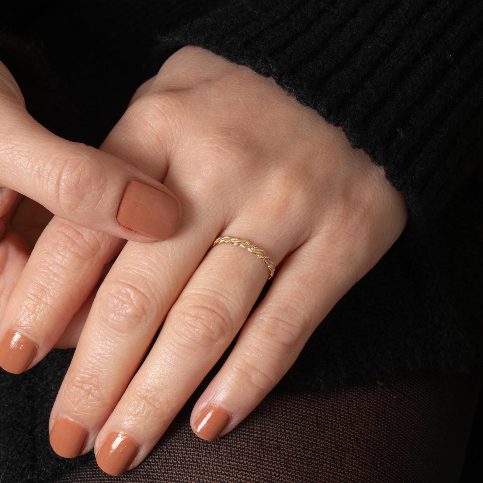 Celtic Knot Gold Ring, 14k 18k Solid Gold Braided Band, Twisted Rope ...