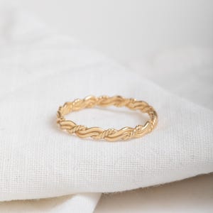 Celtic Knot Gold Ring, 14k 18k Solid Gold Braided Band, Twisted Rope Wedding Band, Eternal Knot ...