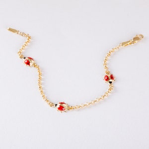 14k Solid Gold Ladybug Bracelet for Kids Baby Solid Gold - Etsy