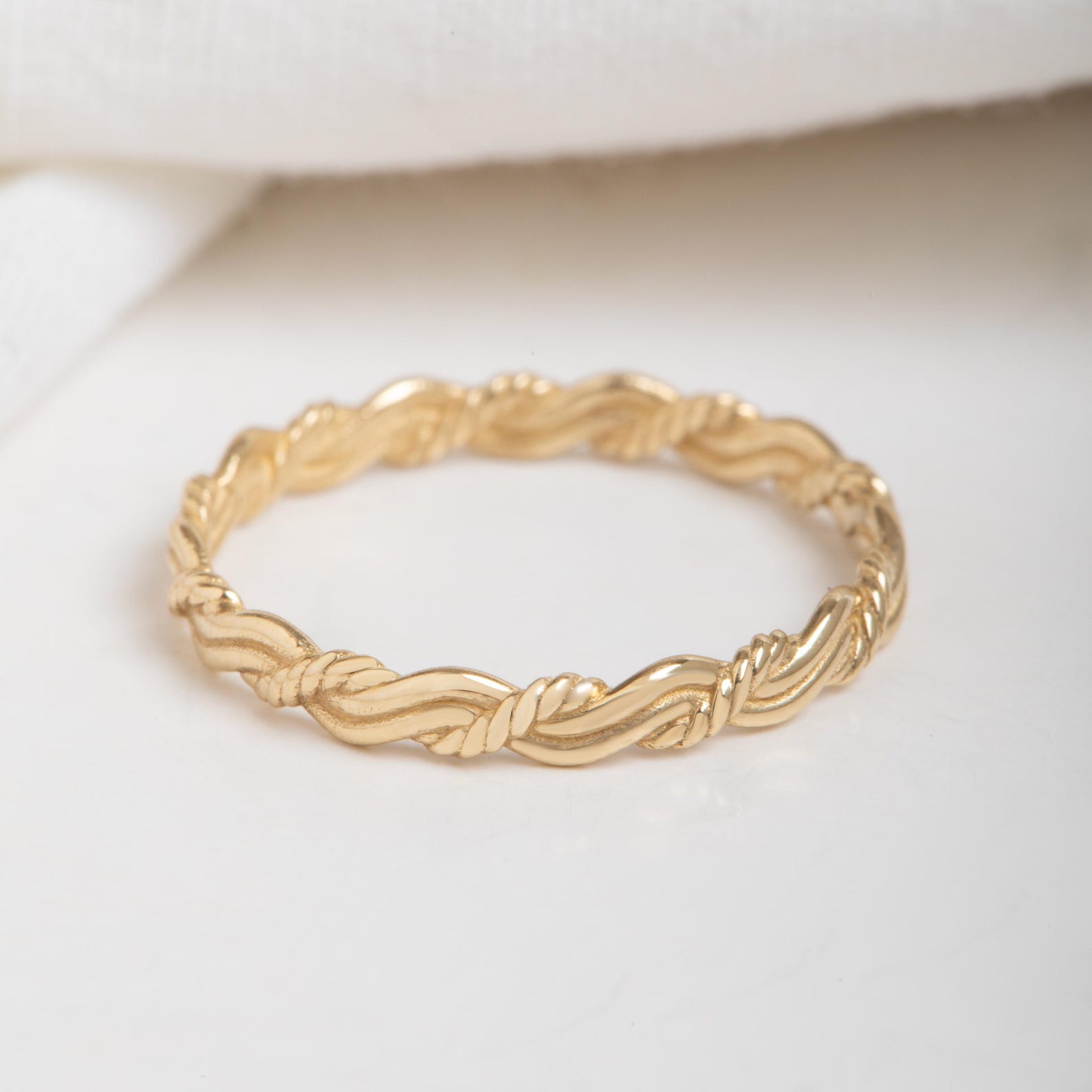 Celtic Knot Gold Ring, 14k 18k Solid Gold Braided Band, Twisted Rope ...