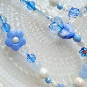 Blue Heart Flower Phone Charm, Phone Strap, Cute Keychains,phone ...