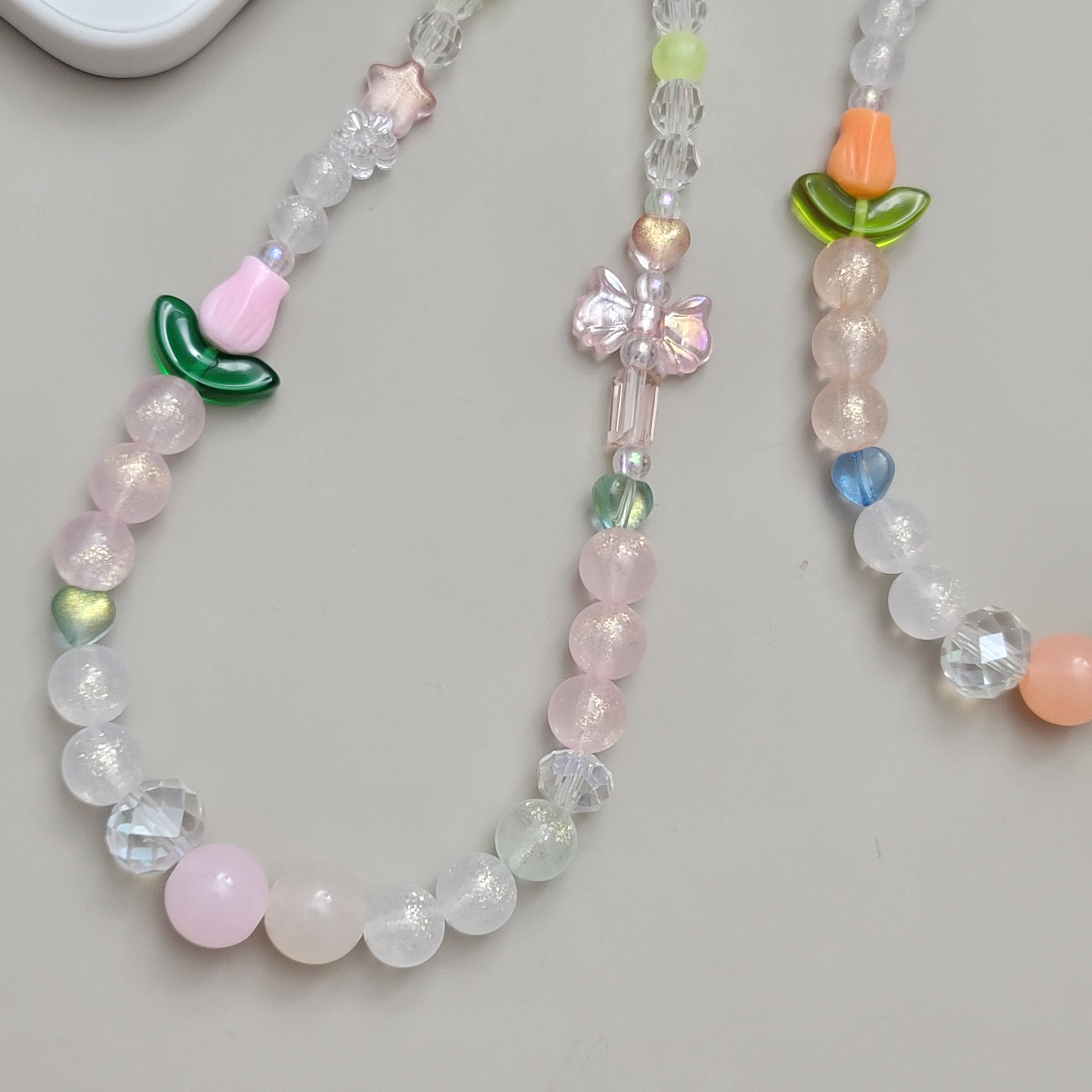 Tulip Flower Phone Charm Pastel Phone Strapbeaded Phone - Etsy