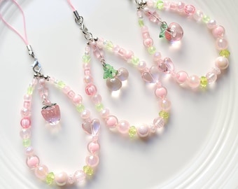 Phone Charm Strap Phone Strap Beaded Phone Charm Y2K Cute - Etsy