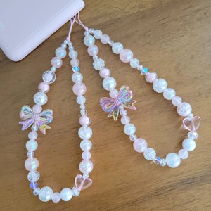Pink Bow Tie Phone Charm Strap, Phone Lanyard, Phone Accessory, Gift ...