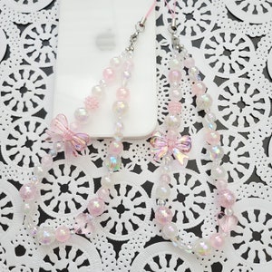Pink Bow Tie Phone Charm Strap, Phone Lanyard, Phone Accessory, Gift ...