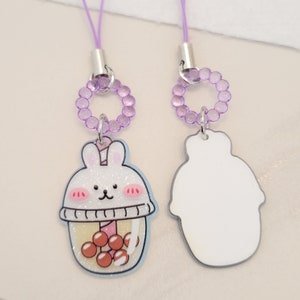 Cute Drinks Phone Charm, Kawaii Keychain,bubble Tea,milk Shape Charm ...