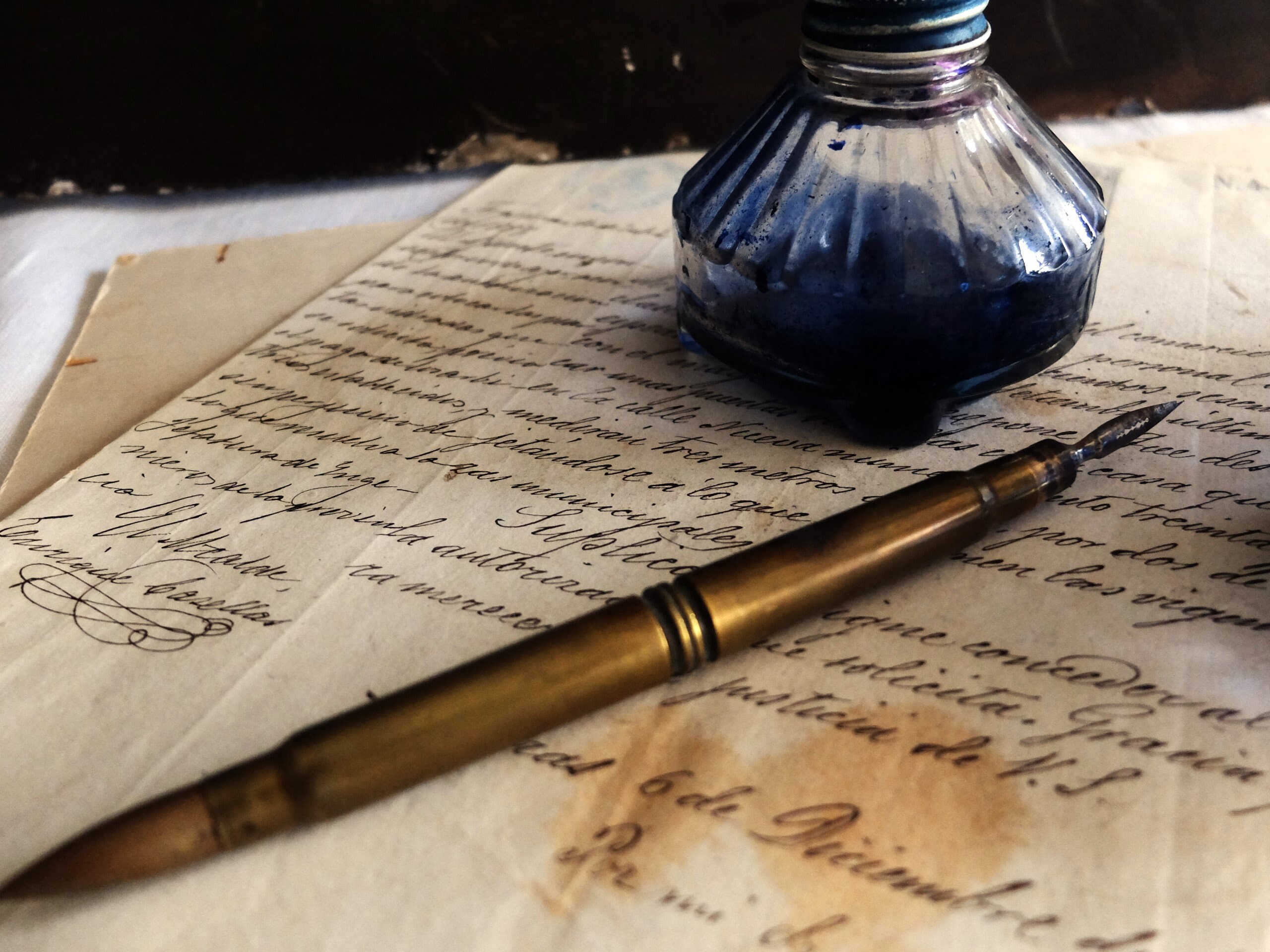 Beautiful Collection Inkwell Blue Ornate Design / Three Desk - Etsy