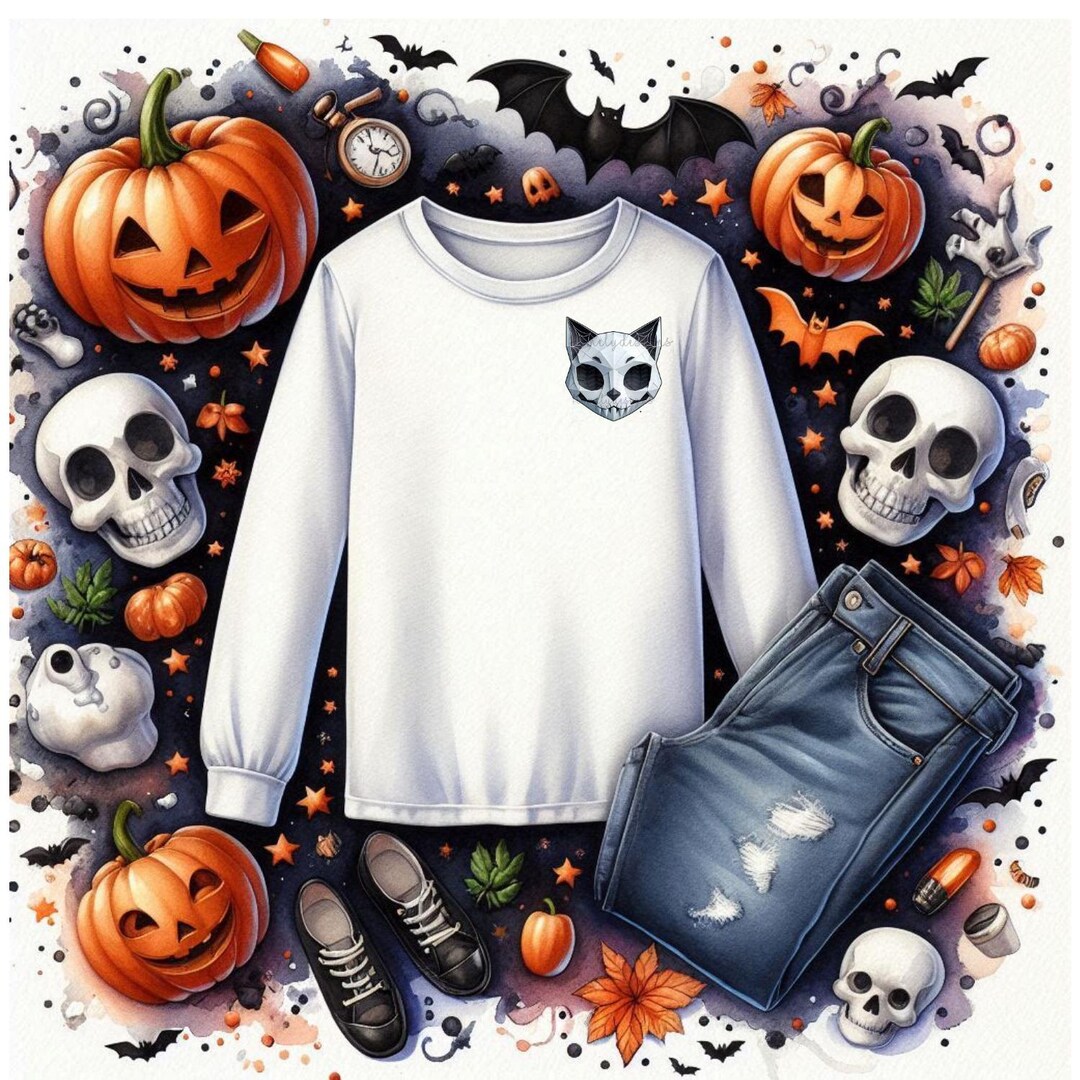 Cute Skeleton Cat Face PNG DTF - Etsy