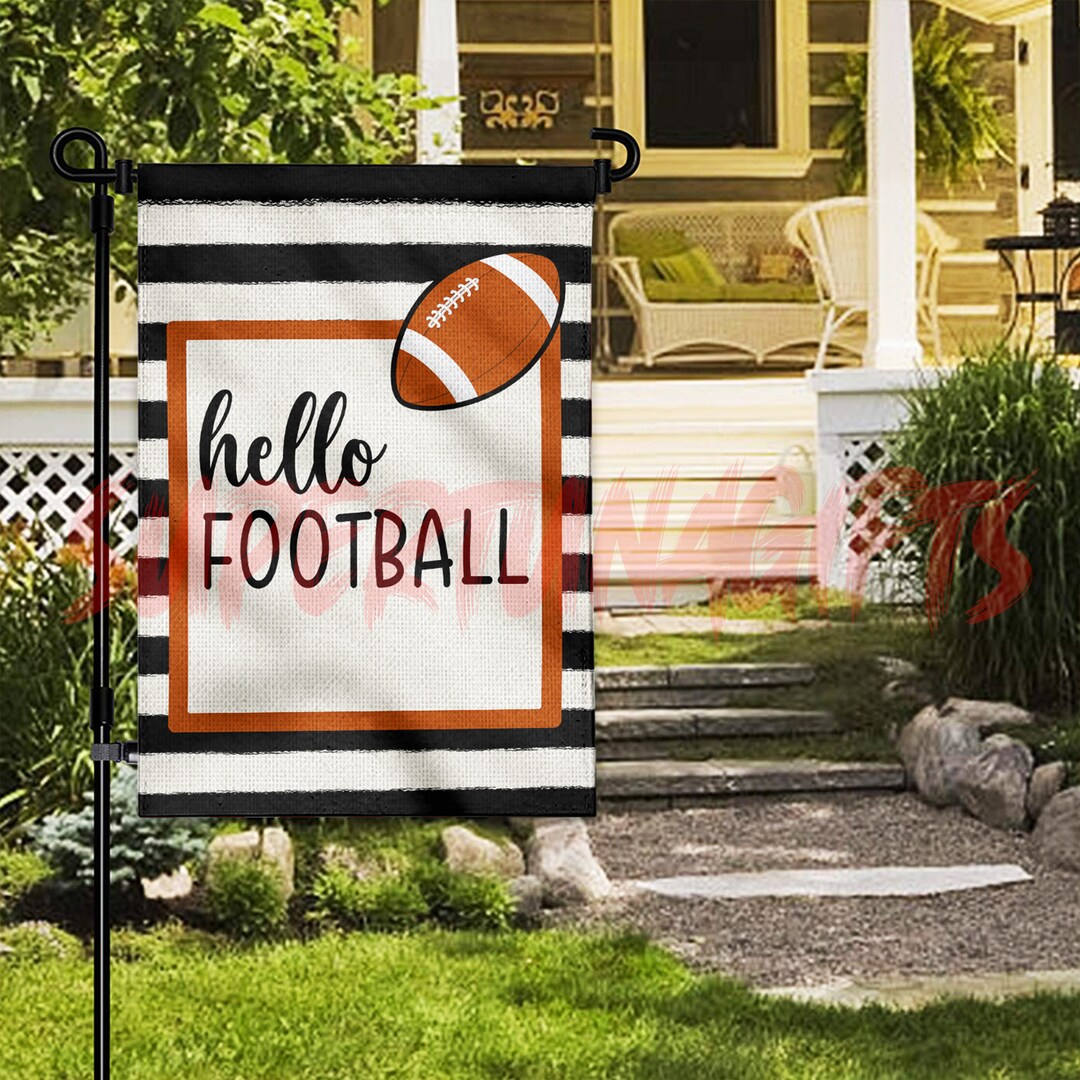 Hello Football Flag Custom Text Flag Custom College Football - Etsy