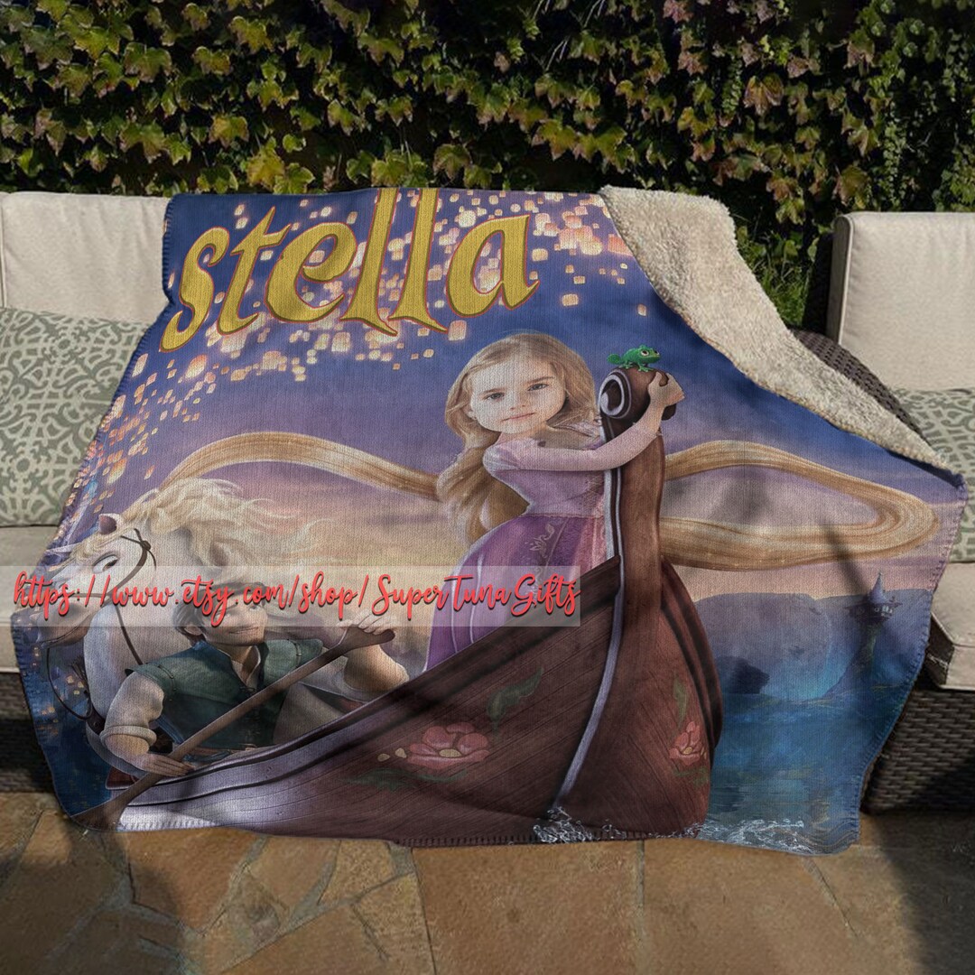 Rapunzel Face Custom Blanket, Face Custom Blanket for Kid, Princess ...