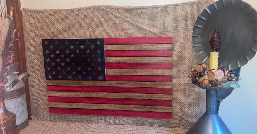 Primitive American Flag - Etsy