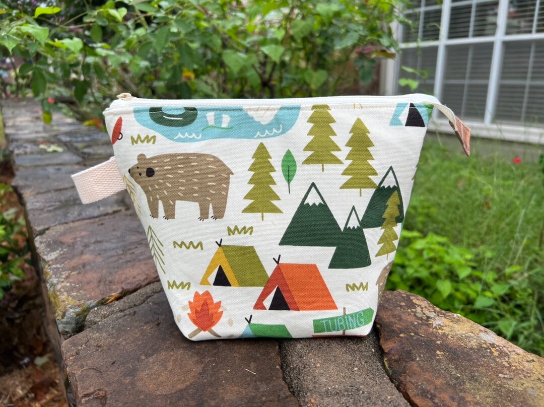 Wilderness Campground! Knitting Project Bag, Crochet Zippered Pouch ...