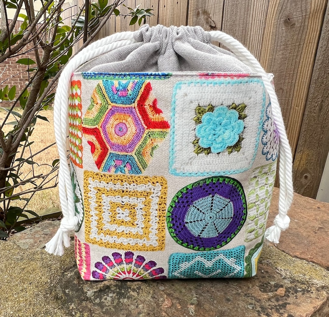 Vintage Soul! Knitting Project Bag, Crochet Zippered Pouch, Yarn Sock ...